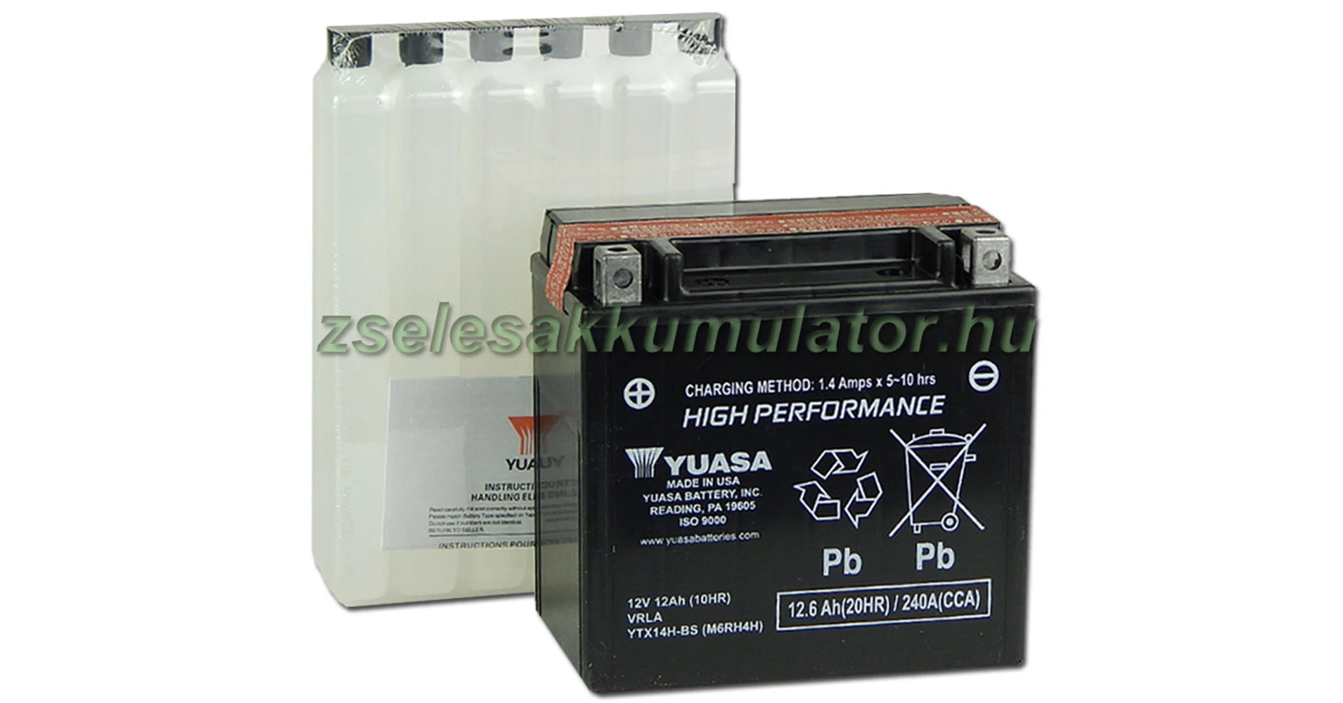 Yuasa YTX14H-BS 12V 12Ah gondozásmentes AGM (zselés) motor akkumulátor